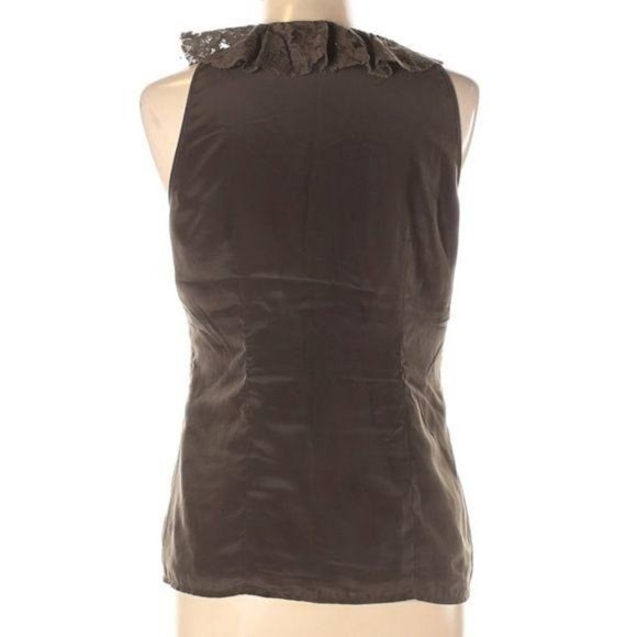 Banana Republic | Tops | Banana Republic Olive Green Lace Front Ruffle ...